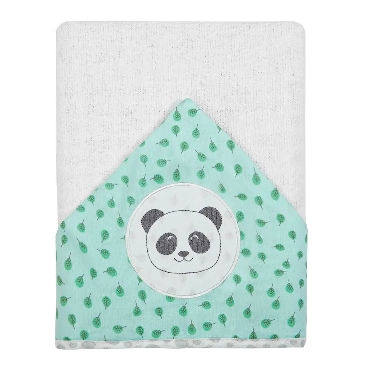 Toalha Papi Soft Felpuda Com Capuz Estampado Panda