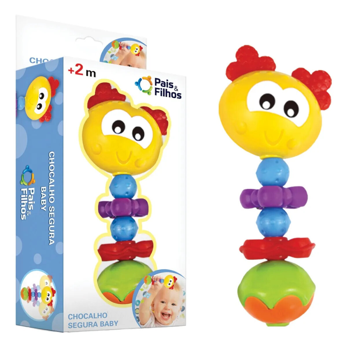 Chocalho Bebê Pais E Filhos Segura Baby