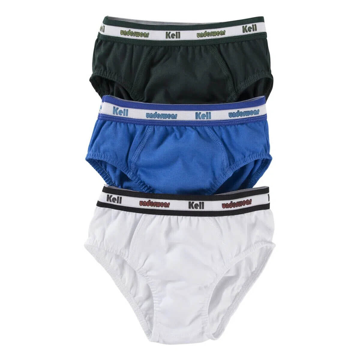 Kit Cueca Infantil Kellynha Com 03 Peças Elástico Cós Sortido