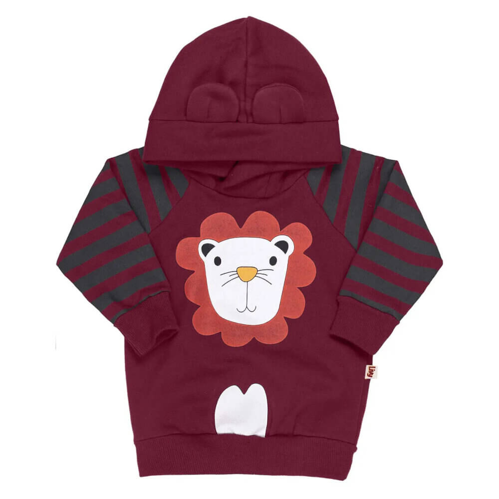 Conjunto Livy Em Moletom Blusa Com Capuz Lion + Calça Boy Safari