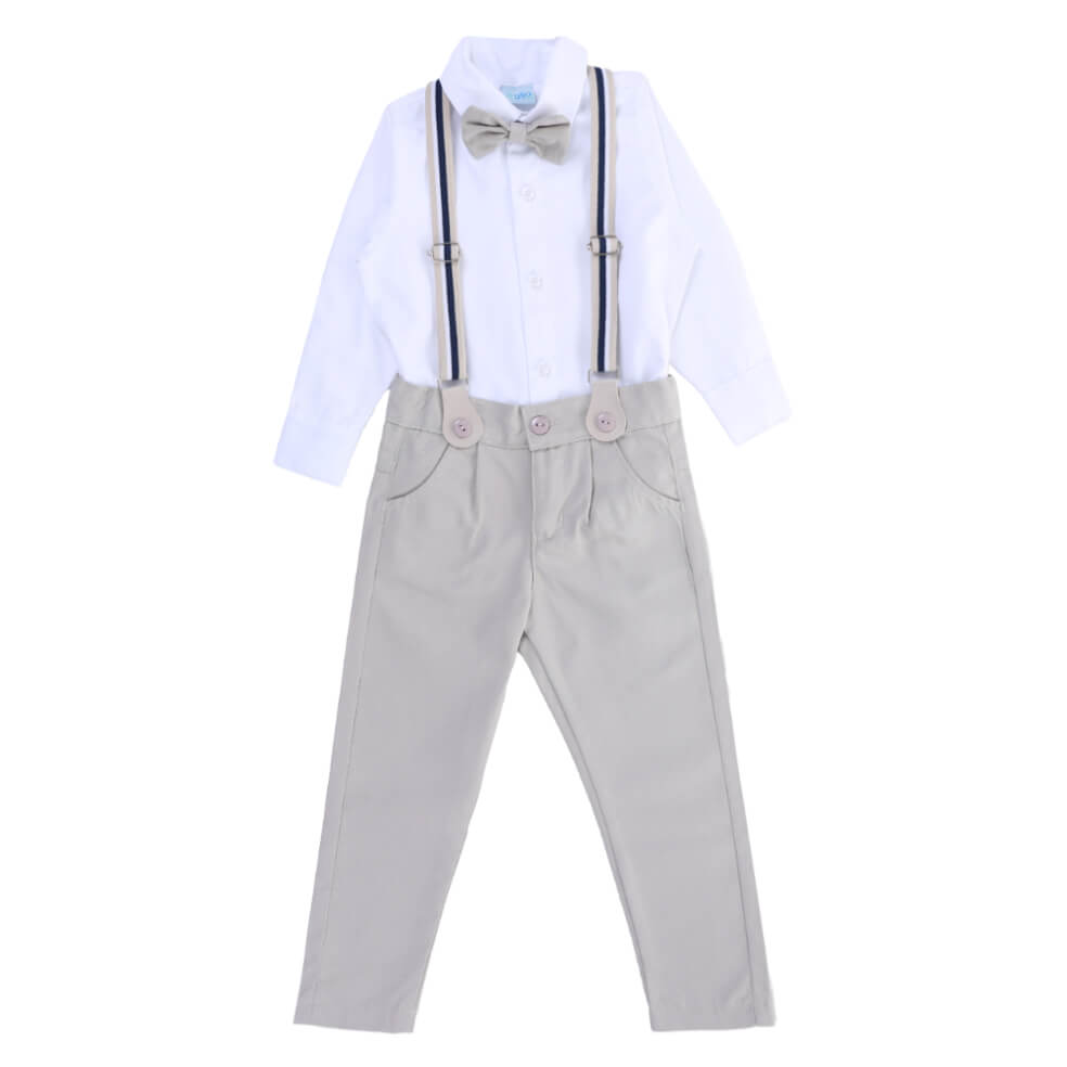 Conjunto Infantil Gijo Kids Com Gravata E Suspensório