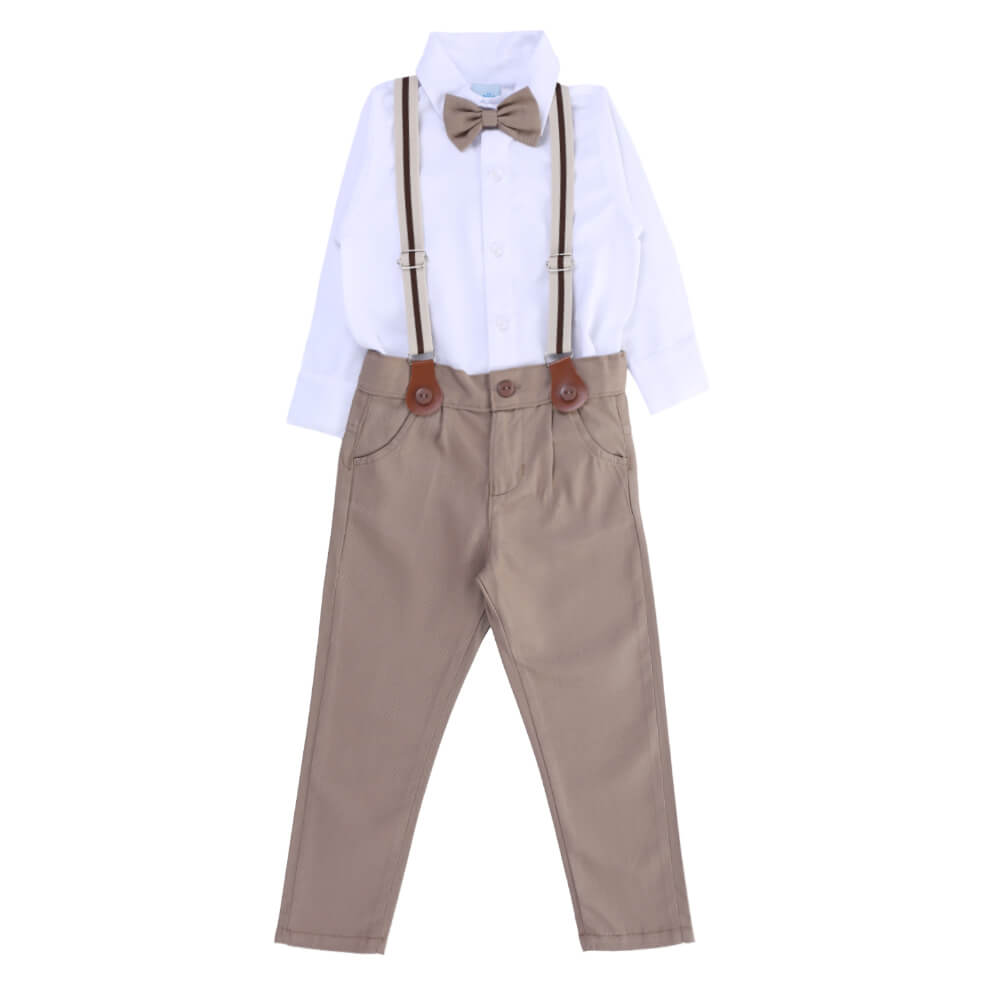 Conjunto Infantil Gijo Kids Com Gravata E Suspensório