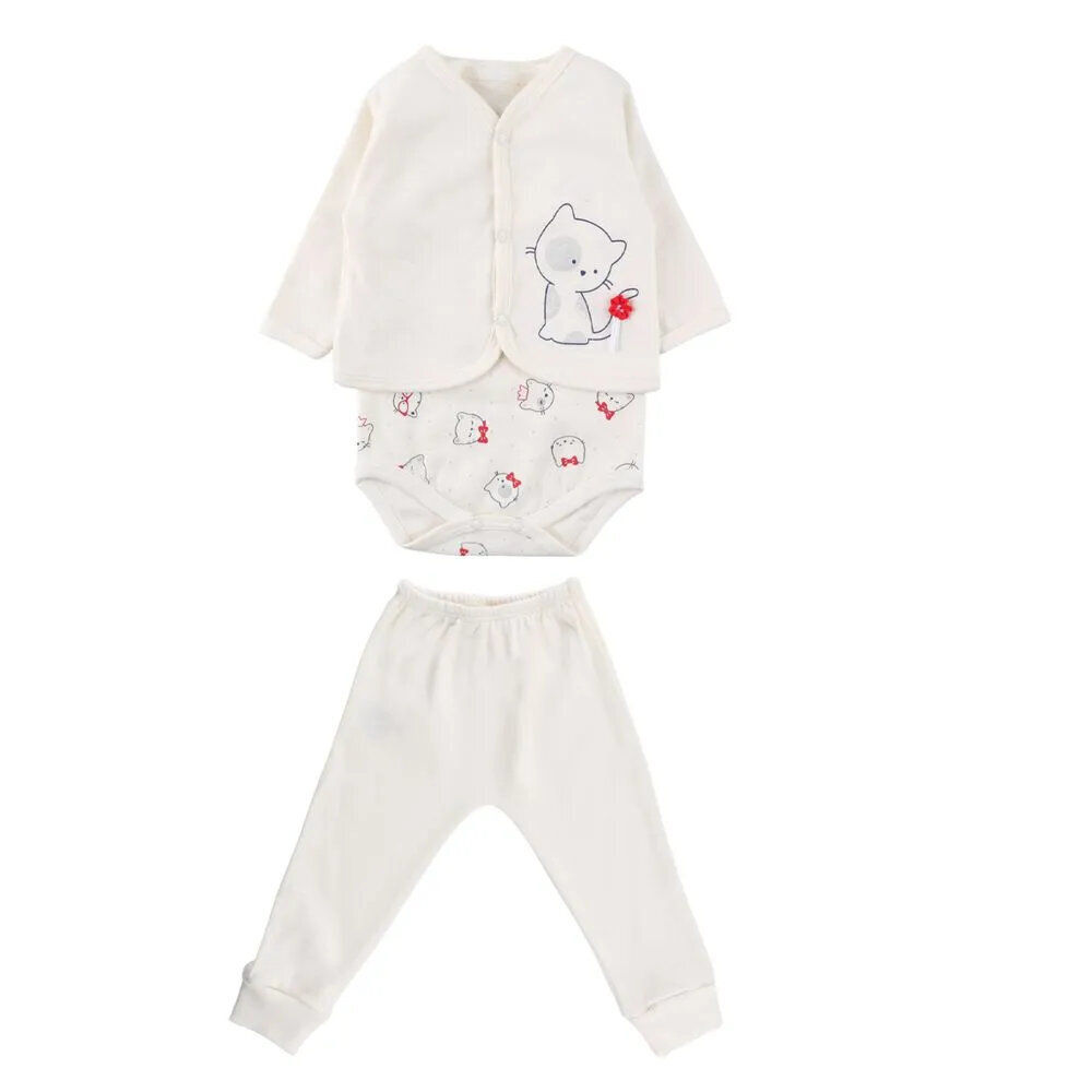 Conjunto Bebê Club Kids Bordado Gato - 03 Peças