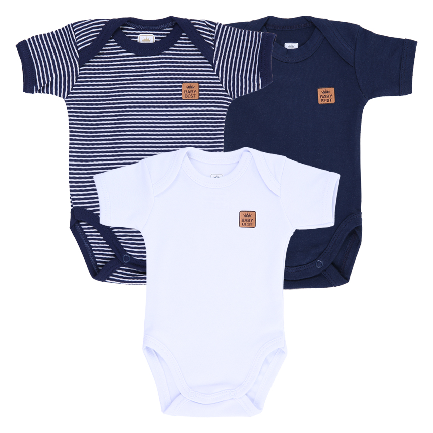 Kit Body Bebê Baby Best Algodão Fio 40 UV50+ - 3 Peças