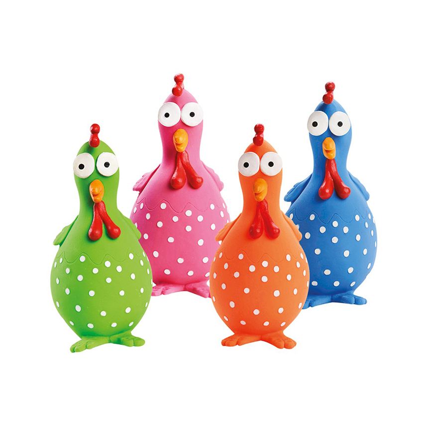 Brinquedo Para Pet Latoy De Apertar Látex Galinha Popó