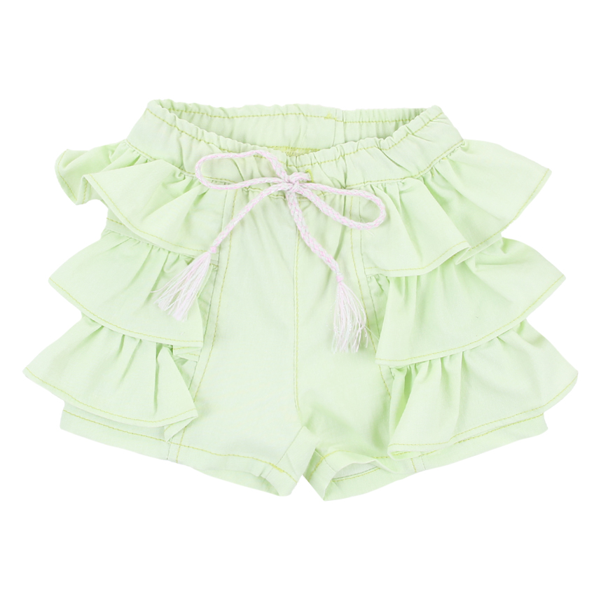 Short Sarja Infantil Clube Do Doce Babado Triplo
