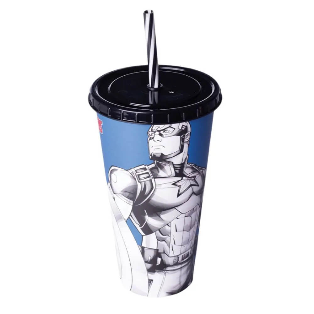 Copo Refri Infantil Plasútil Capitão América 700 ML